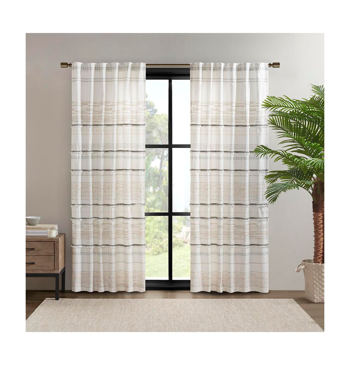 Click here for Avobird Cotton Printed Curtain Panel with tassel t... prices