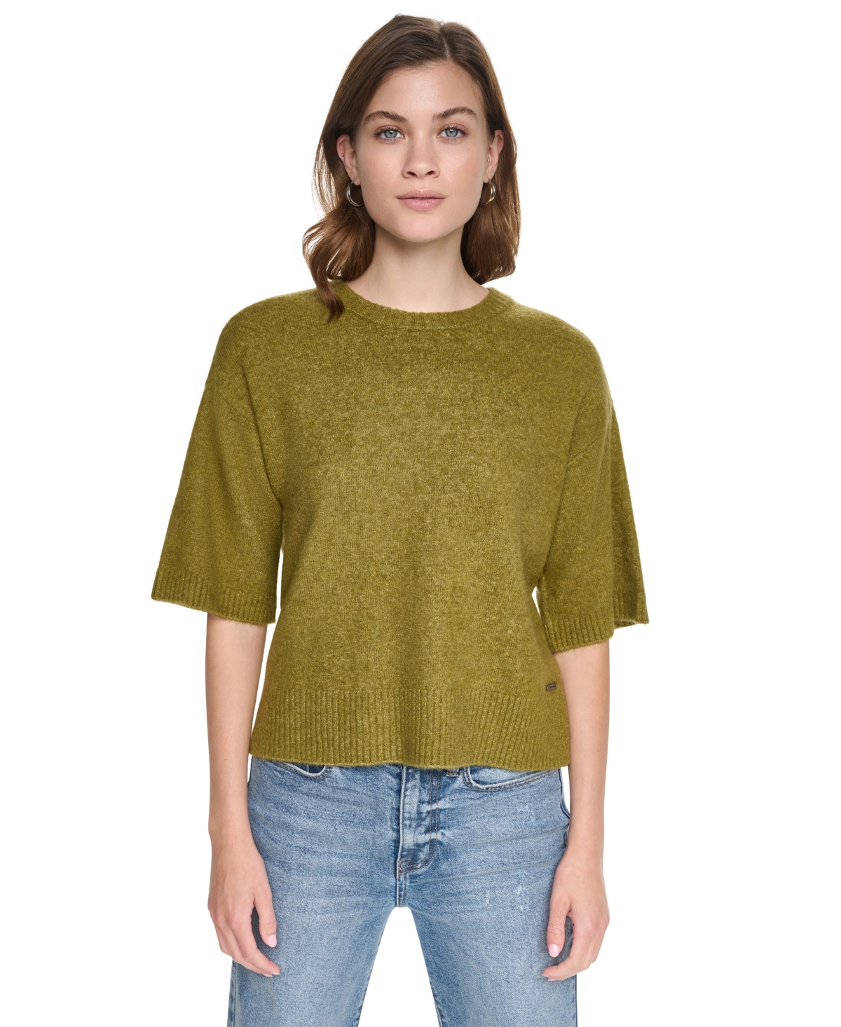 Click here for Dkny Jeans Womens Rugby Short-Sleeve Crewneck Boxy... prices