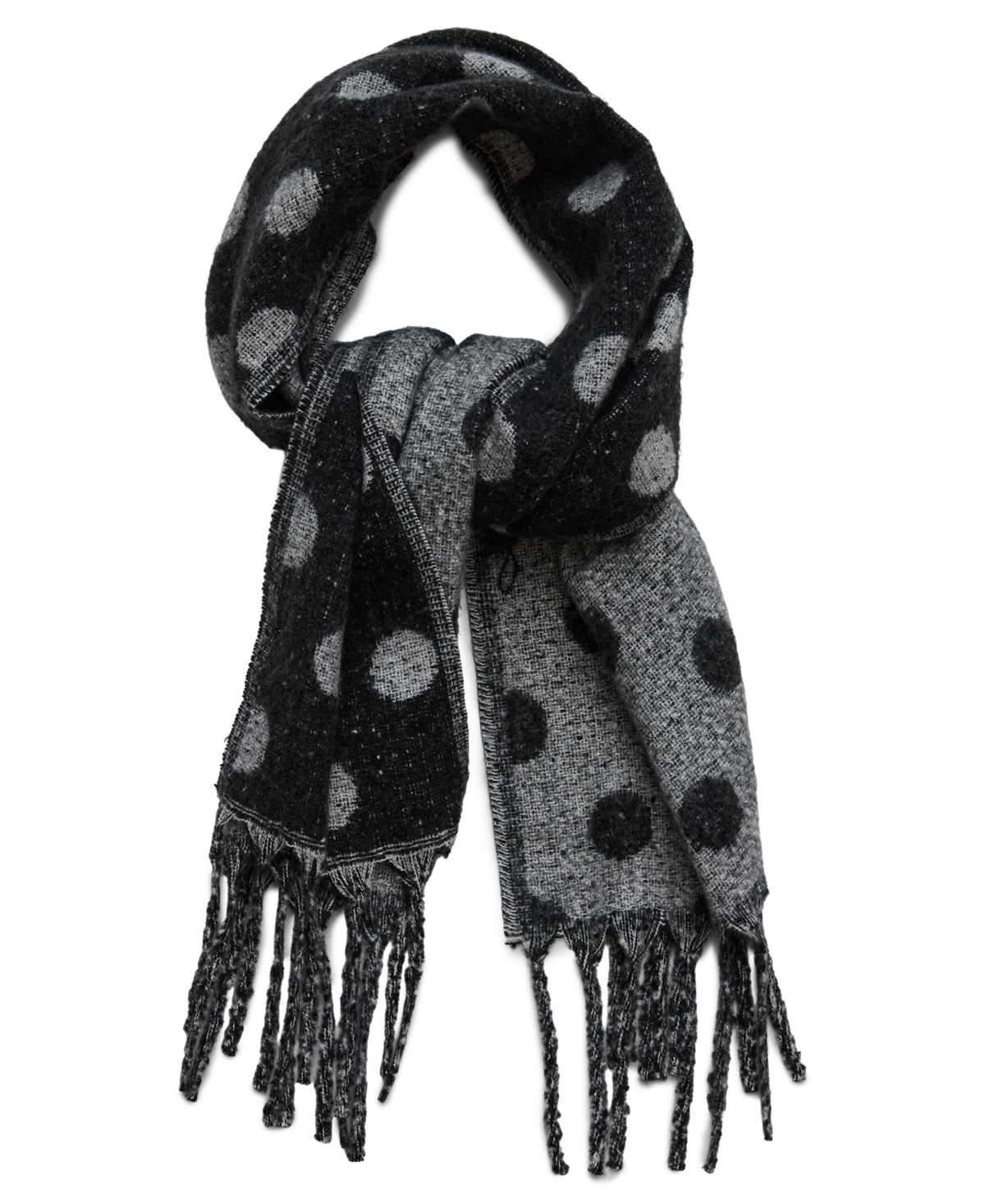 Click here for Steve Madden Whimsical Polka Dot Lofty Scarf - Bla... prices