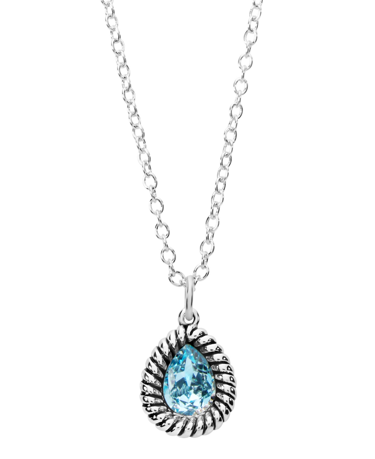 Click here for Macys Sterling Silver Pear-Shaped Crystal Rope Edg... prices