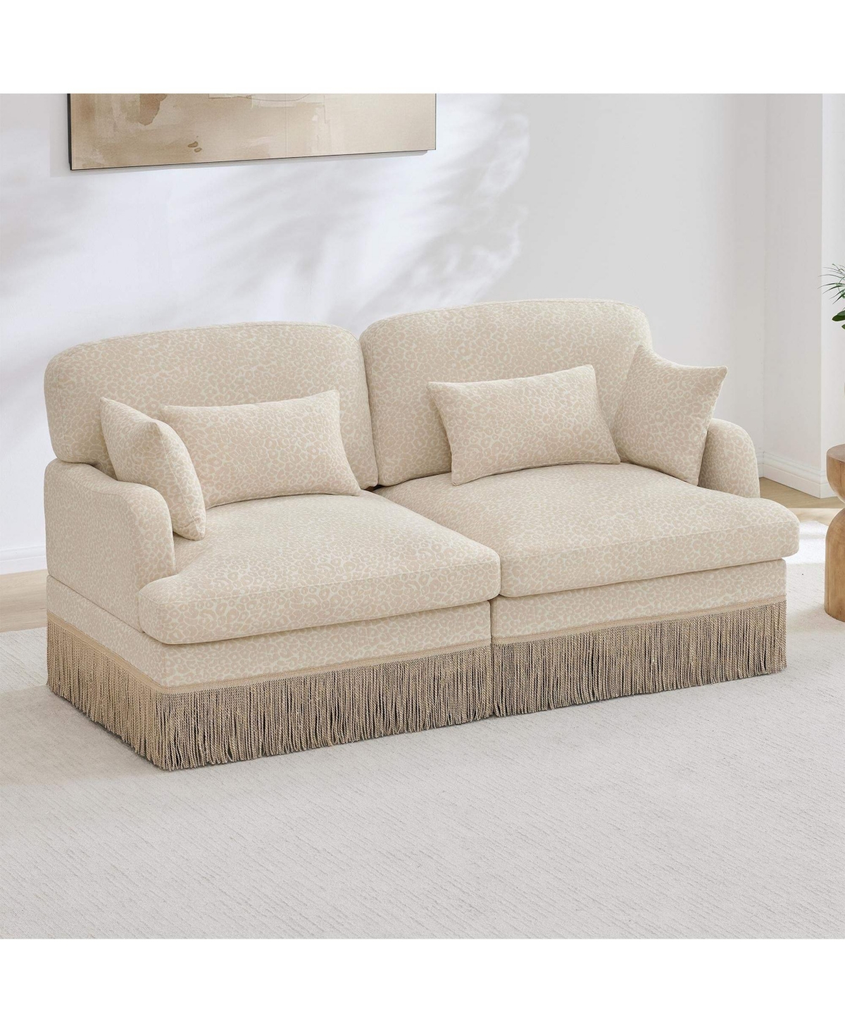 Click here for Maison Boucle Deep Seat Loveseat Couch  Leopard Pr... prices