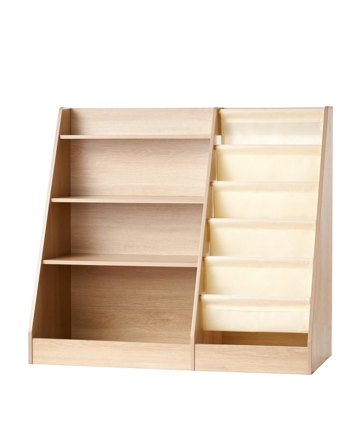 Click here for flynama 4-Tier Wooden Kids Bookshelf with Sling Bo... prices
