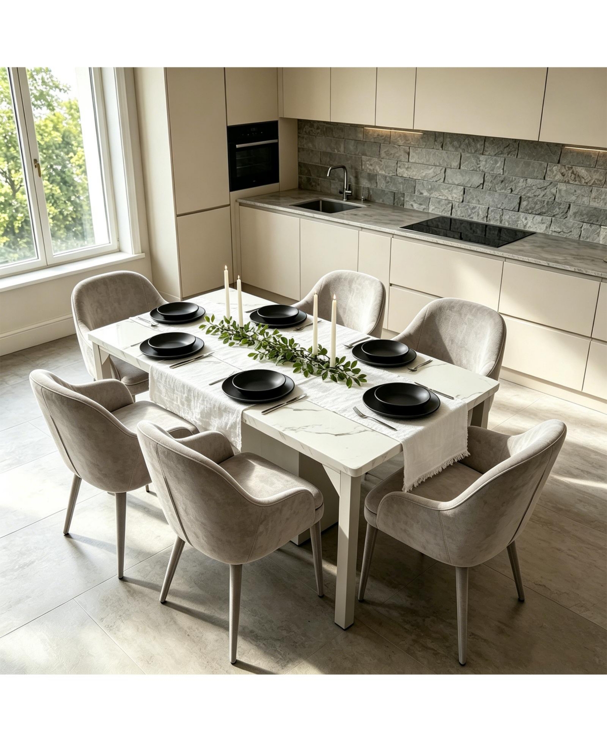 Click here for gaomon 71 Industrial Rectangular Dining Table Seat... prices