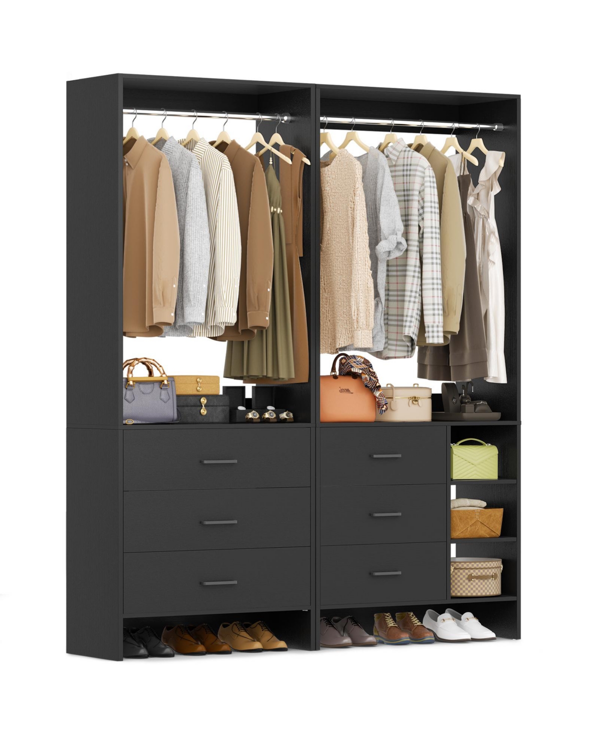 Click here for Aheaplus 54-In Closet System Set with Wood Drawers... prices