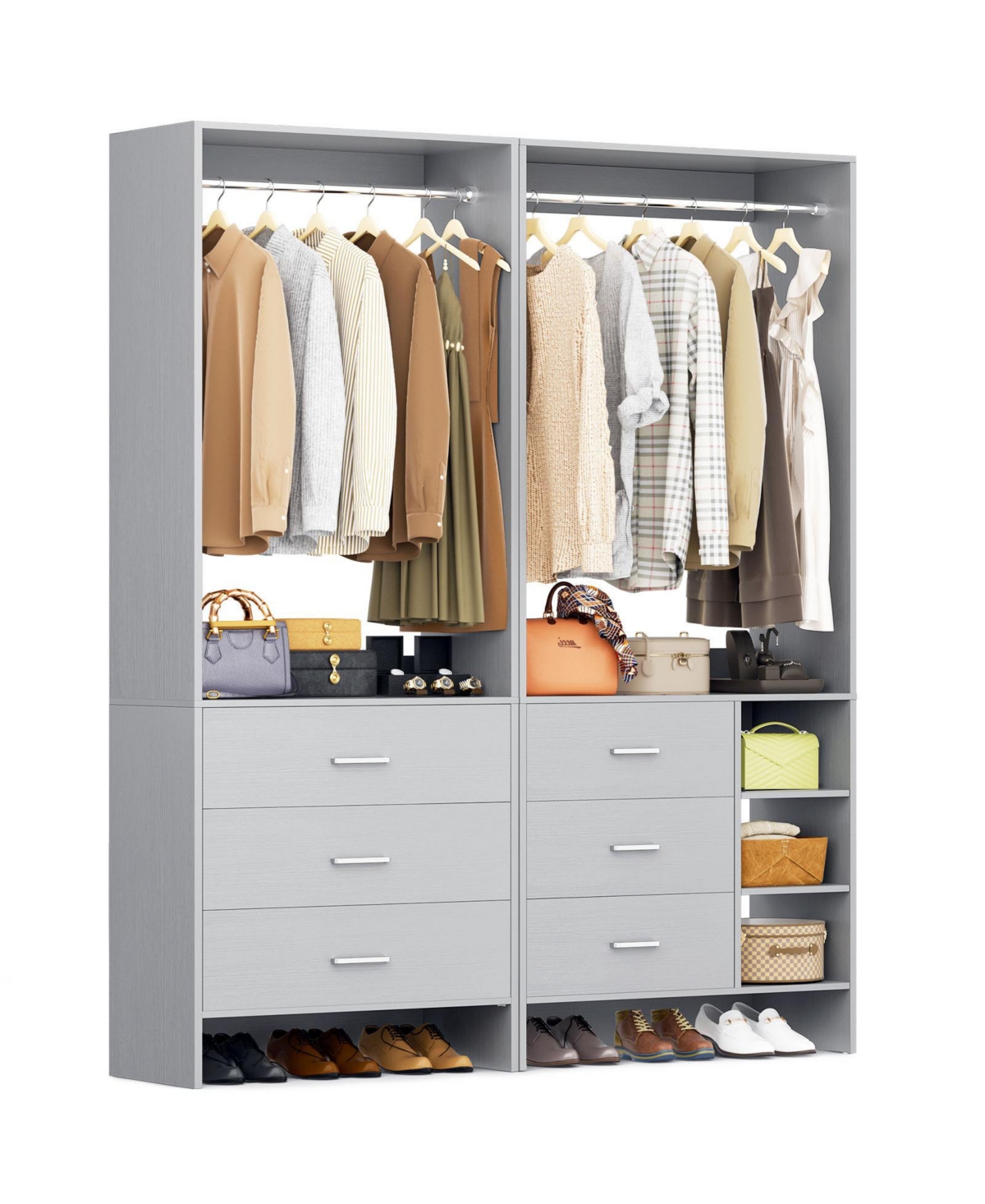 Click here for Aheaplus 54-In Closet System Set with Wood Drawers... prices