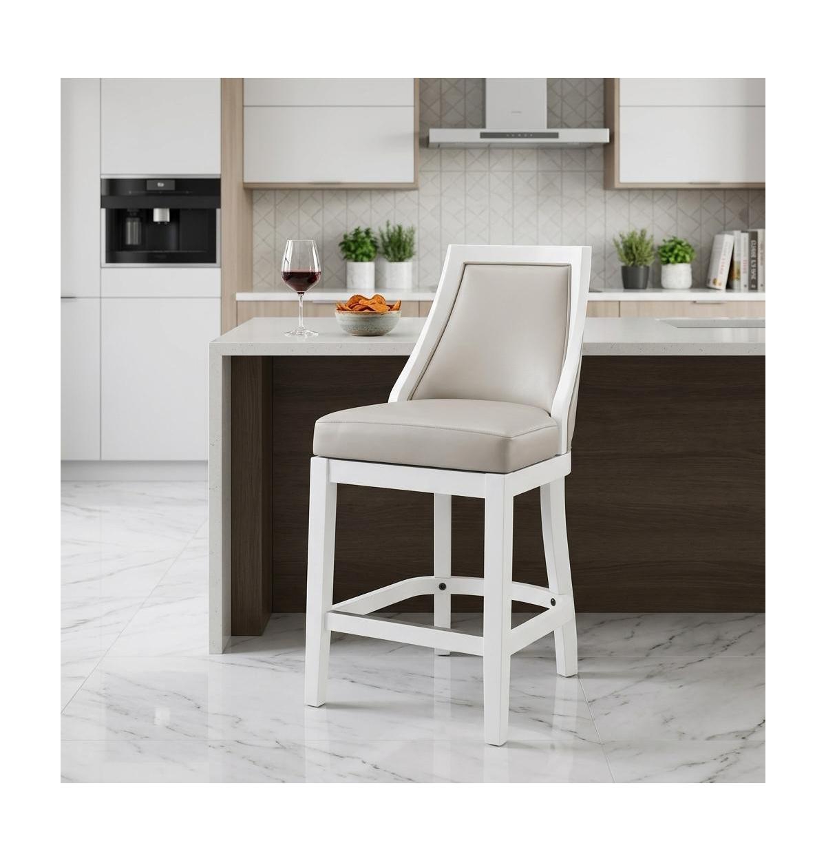 Click here for HomeRoots 26 Faux Leather and Solid Wood Counter H... prices