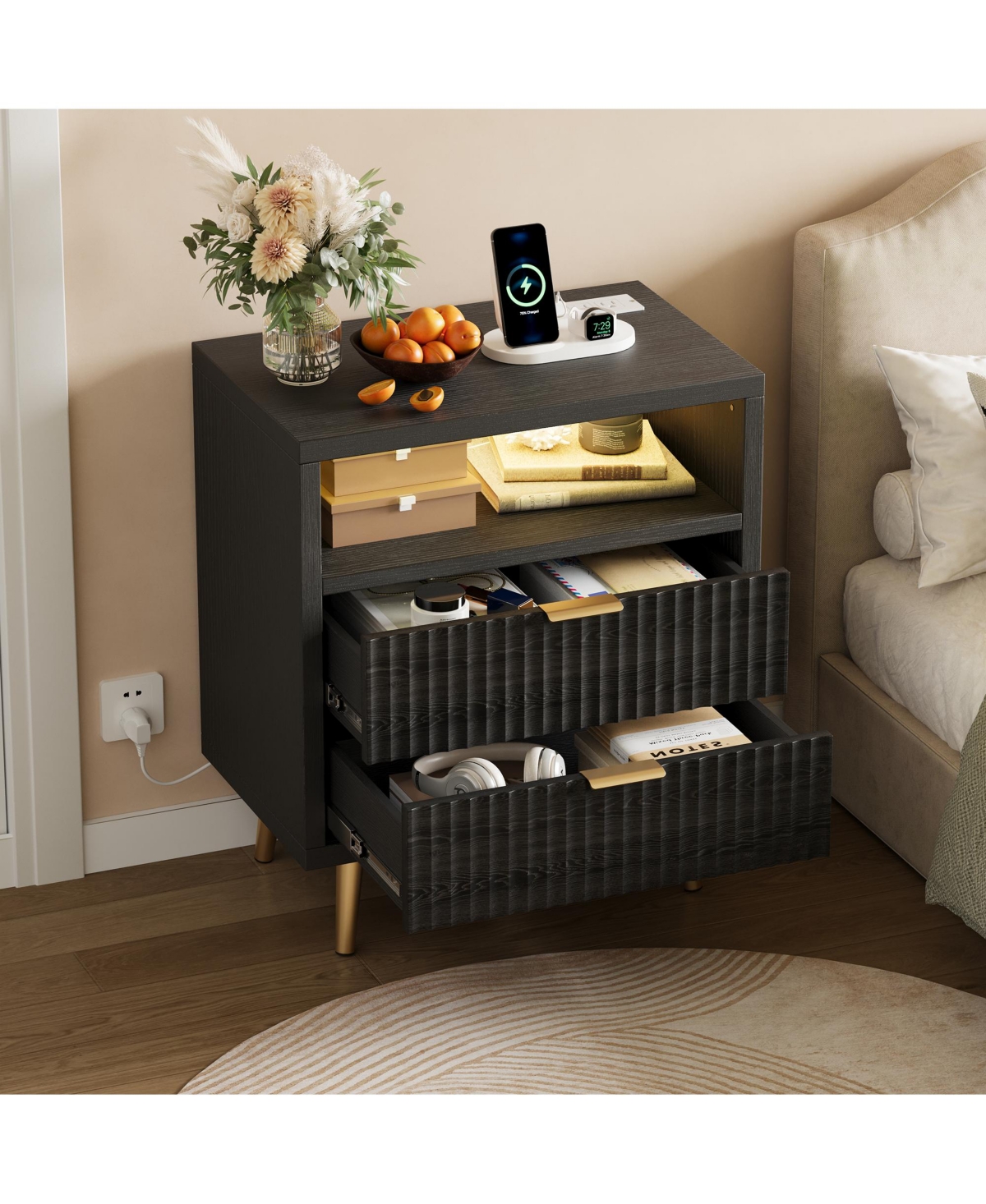 Click here for homfan 2 Drawer Dresser  23.6 Wooden Cabinet with... prices