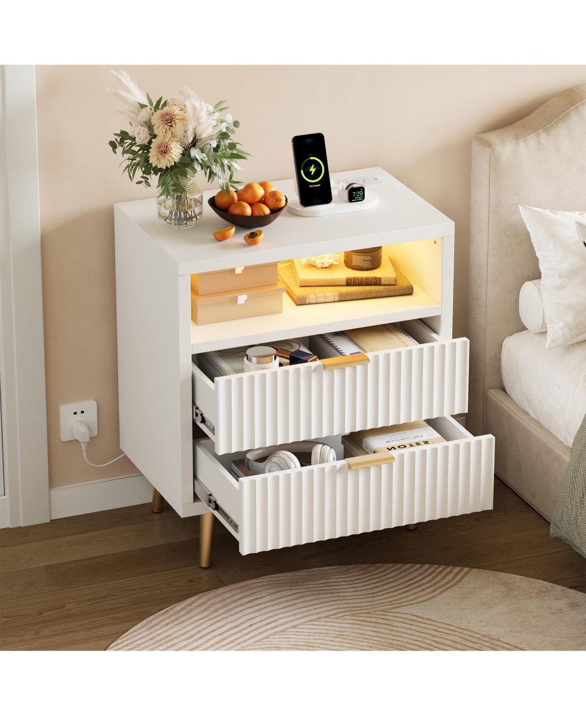 Click here for homfan 2 Drawer Dresser  23.6 Wooden Cabinet with... prices