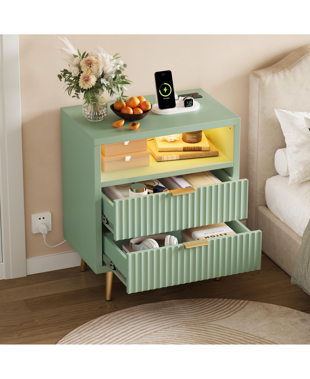Click here for homfan 2 Drawer Dresser  23.6 Wooden Cabinet with... prices