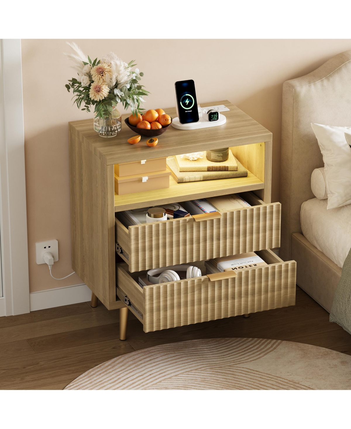 Click here for homfan 2 Drawer Dresser  23.6 Wooden Cabinet with... prices