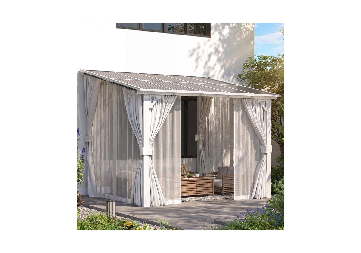 Click here for Aecojoy 10 x 8Wall Mounted Hardtop Gazebo Lean to... prices