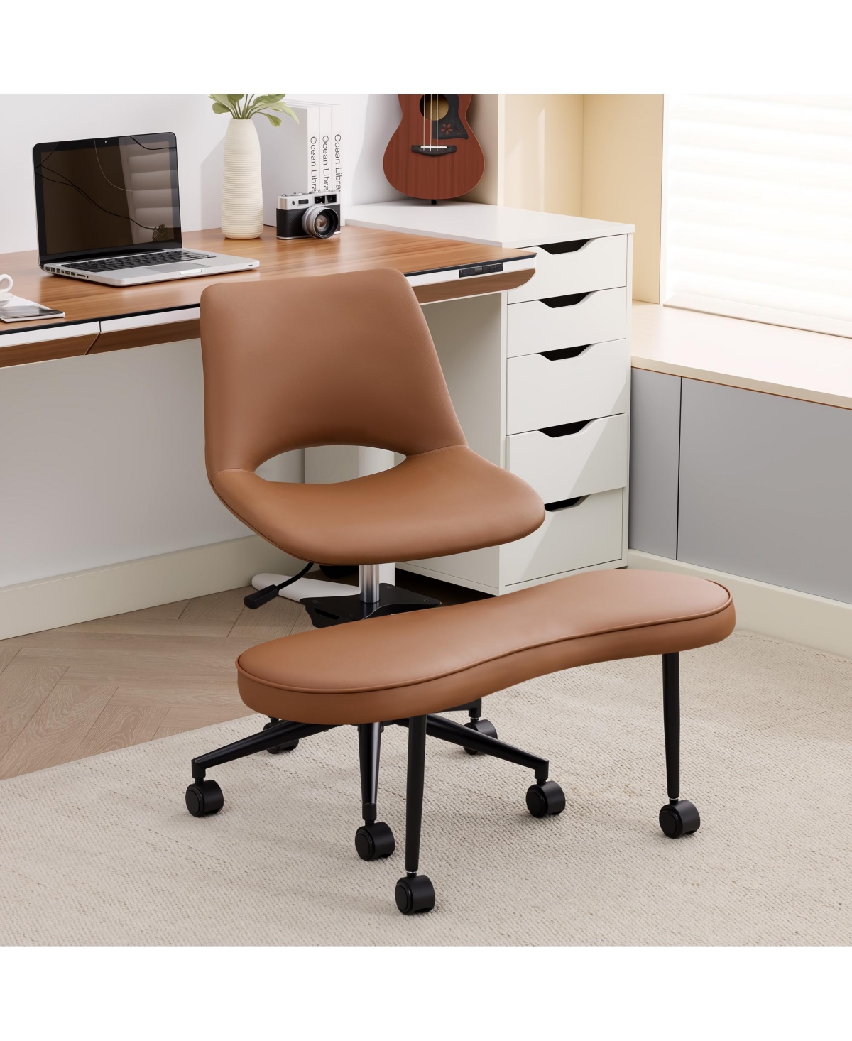 Click here for homfan Ergonomic Cross Legged Lounge Chair  Pu Lea... prices