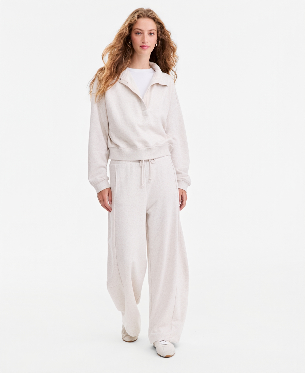 Click here for And Now This Petite French Terry Barrel-Leg Pants... prices