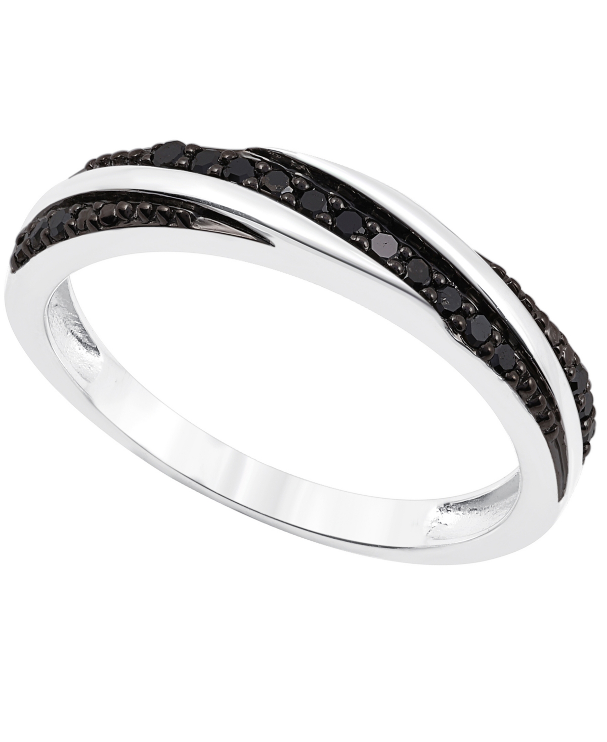 Click here for Black Diamond Twist Look Ring (1/6 ct. t.w.) in St... prices