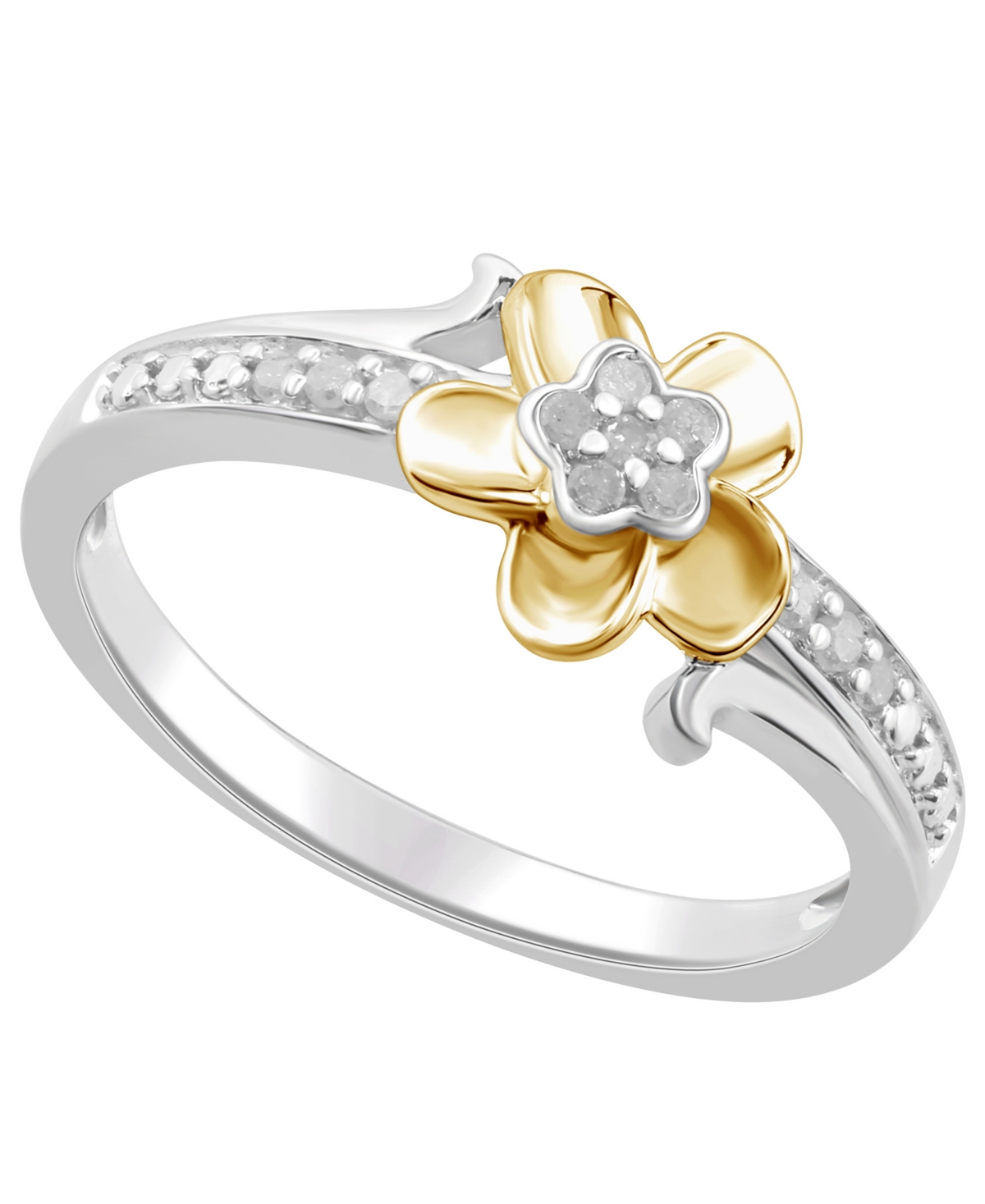 Click here for Diamond Flower Ring (1/10 ct. t.w.) in Sterling Si... prices