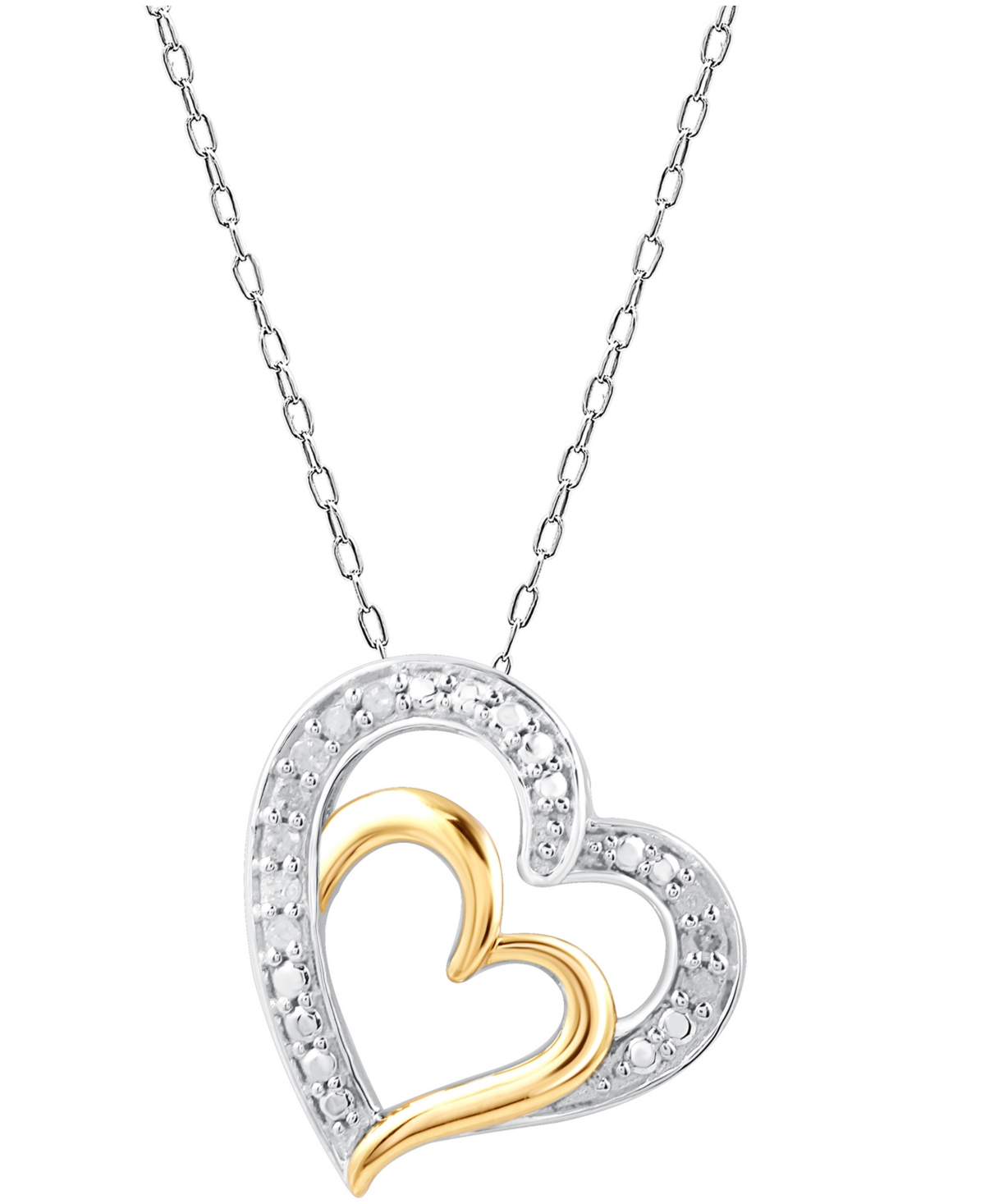 Click here for Diamond Double Heart 18 Pendant Necklace (1/10 ct.... prices