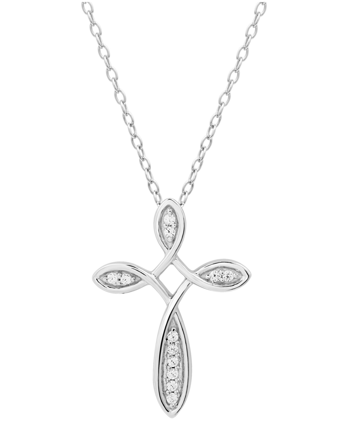 Click here for Diamond Loop Cross 18 Pendant Necklace (1/10 ct. t... prices