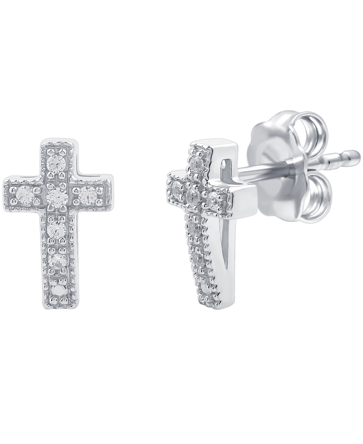 Click here for Diamond Cross Stud Earrings (1/10 ct. t.w.) in Ste... prices