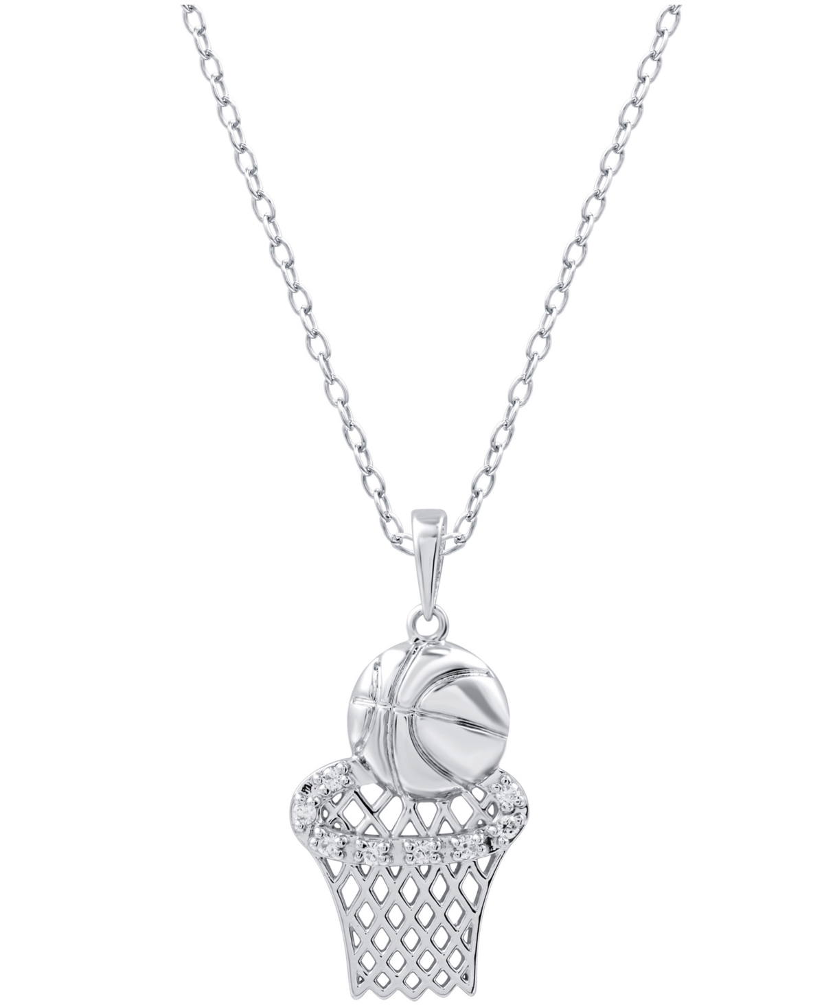 Click here for Diamond Basketball and Hoop Pendant Necklace in St... prices