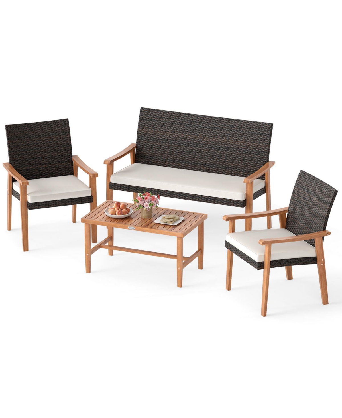 Click here for Sugift 4 Piece Patio Furniture Set Pe Rattan Porch... prices