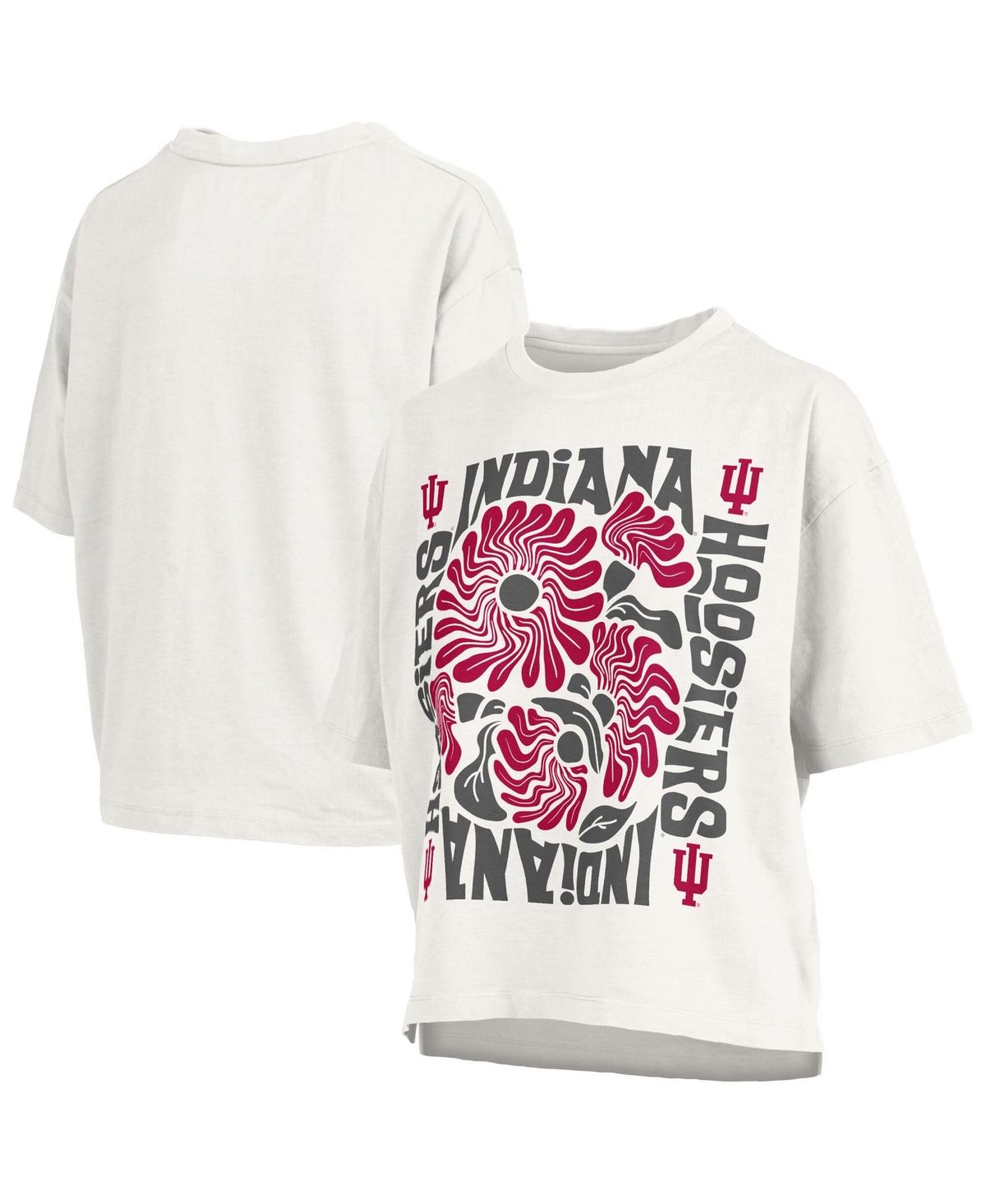 Click here for Pressbox Womens White Indiana Hoosiers Elena Overs... prices