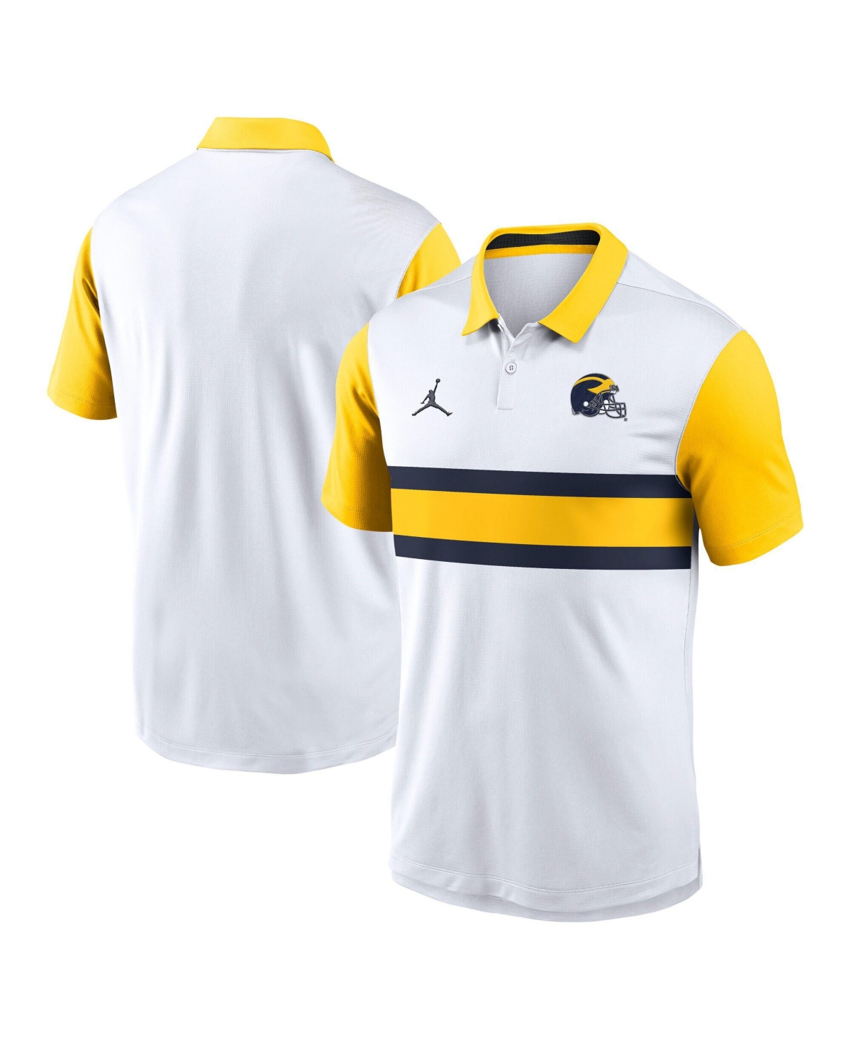 Click here for Jordan Mens White  Maize Michigan Wolverines Athle... prices