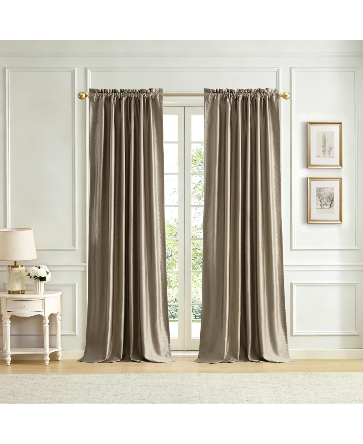 Click here for Lenox Imperial Faux Silk Blackout Back Tab/Rod Poc... prices