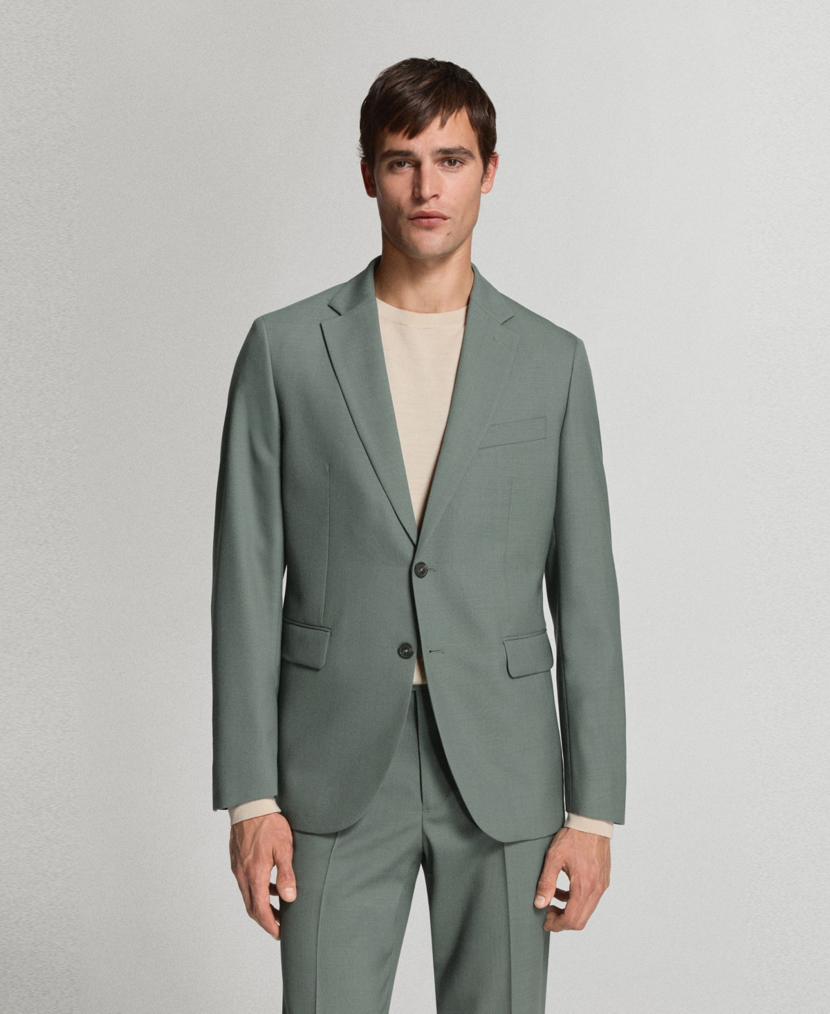 Click here for Mango Mens Turin Wool Suit Blazer - Green prices