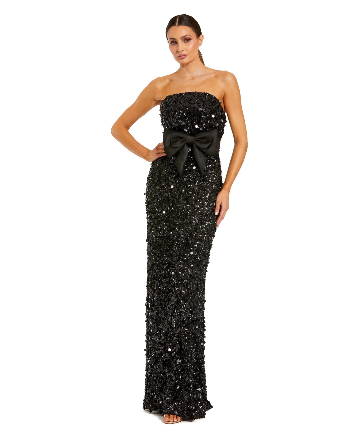 Click here for Mac Duggal Womens Strapless Sequin Column Gown wit... prices