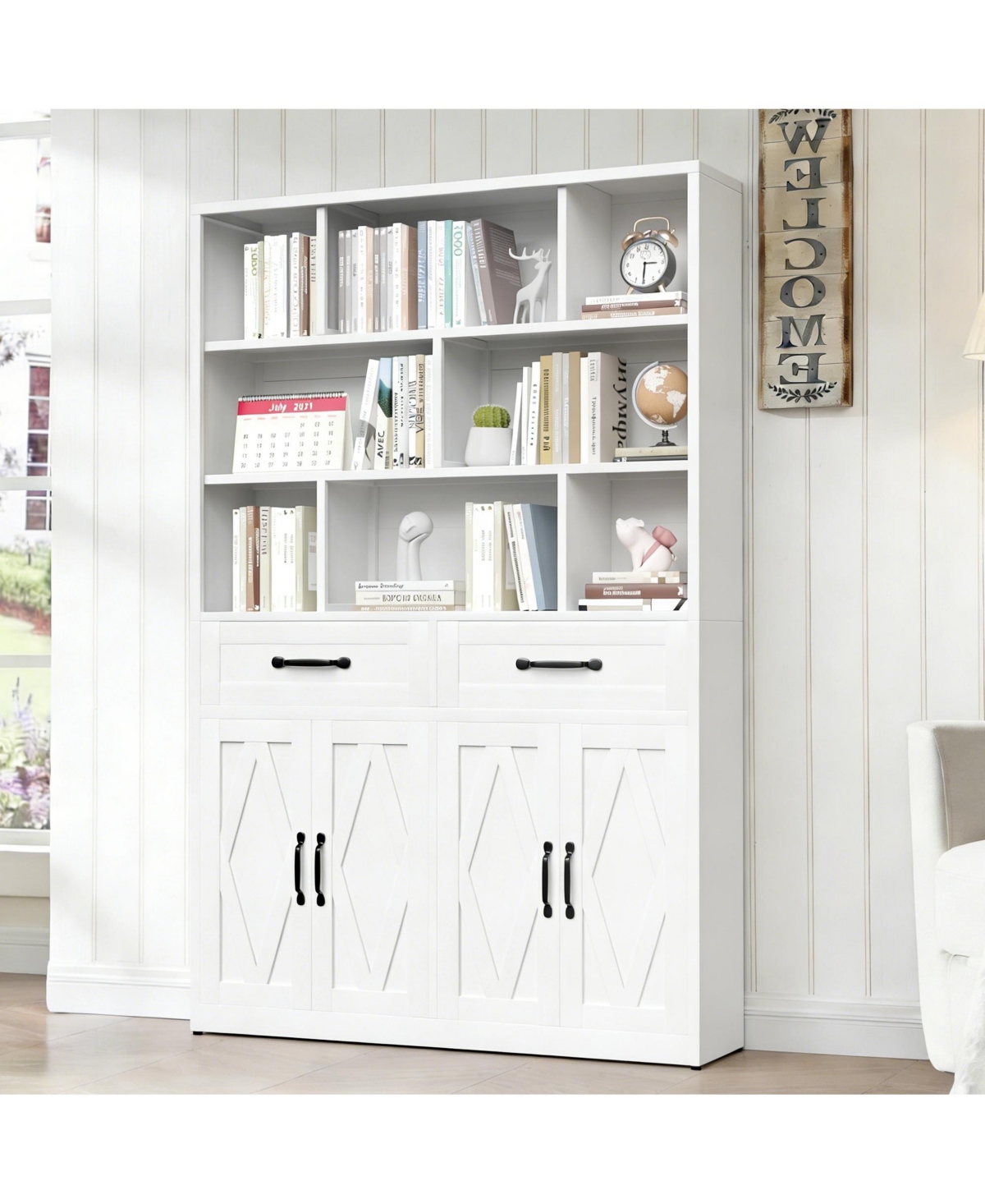 Click here for Boyel Living Tall Bookcase Storage Cabinet with Dr... prices