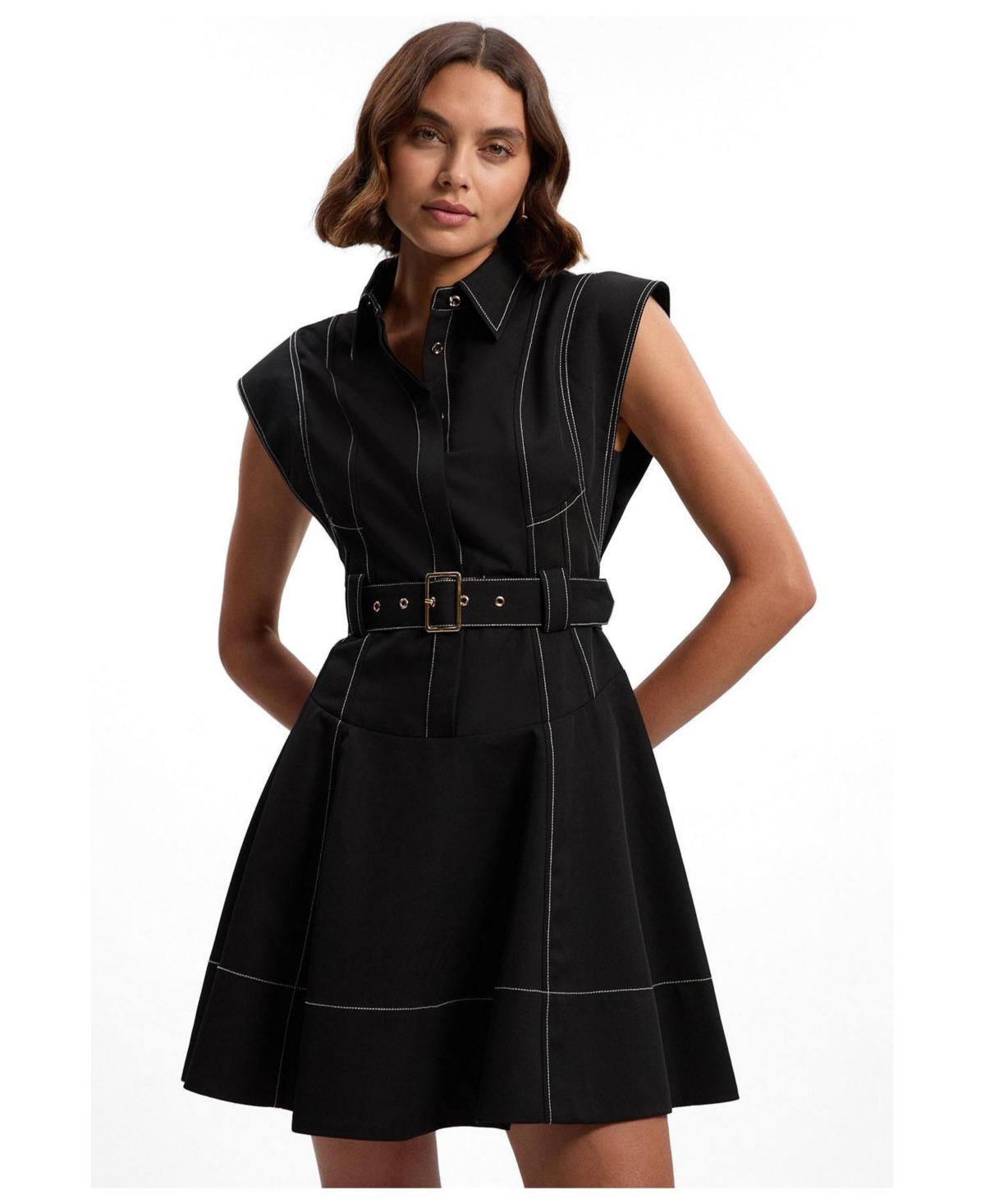 Click here for Karen Millen womens High Neck Mini Dress - Black prices