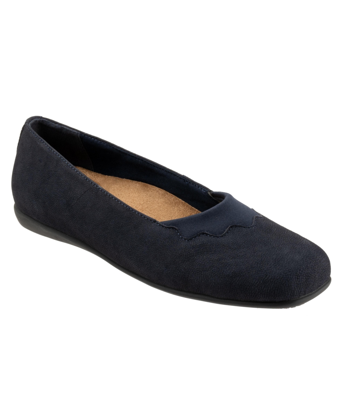 Click here for Trotters Womens Shay Flat - Navy nubuck prices