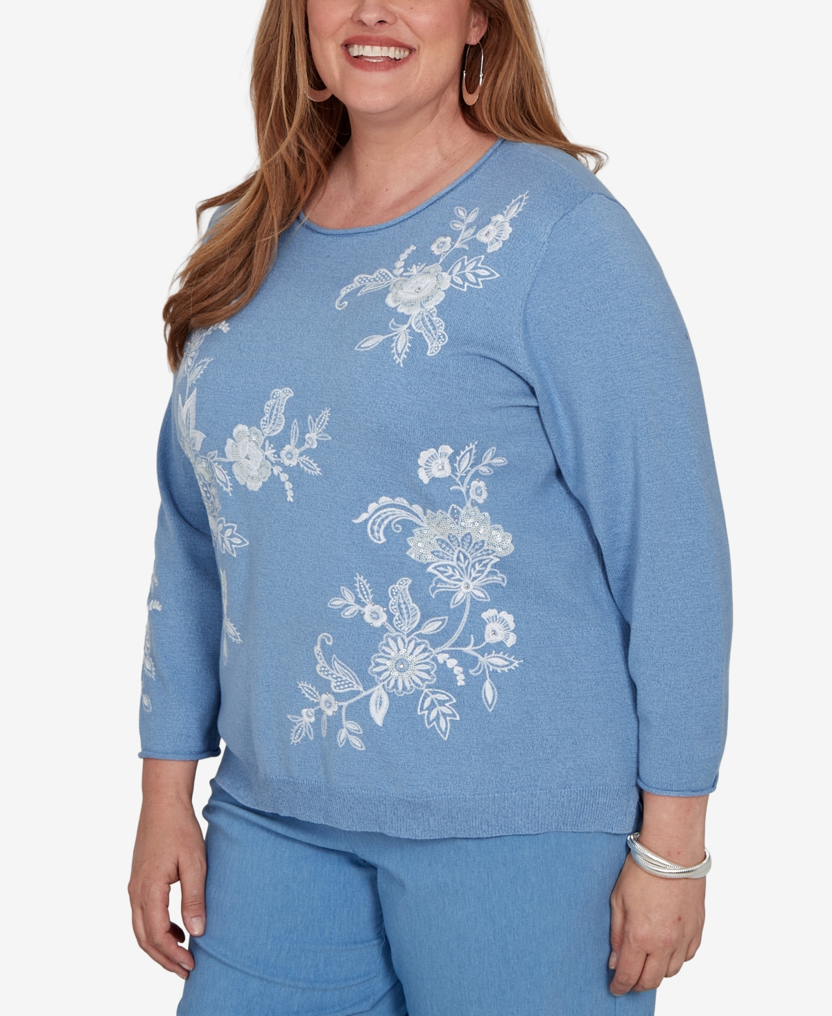 Click here for Alfred Dunner Plus Size Provence Lacey Floral Embr... prices