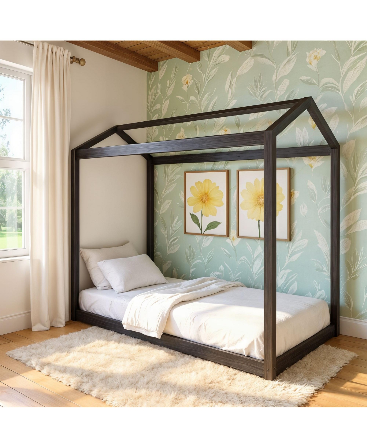 Click here for Sunset Living Furniture Twin House Bed - Dark Brow... prices
