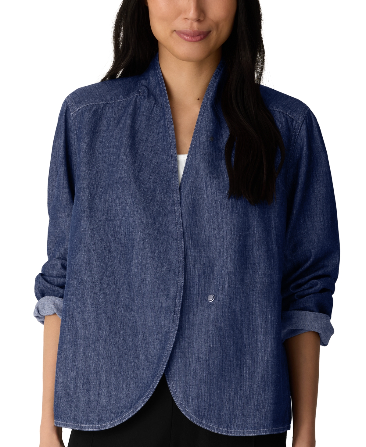 Click here for Eileen Fisher Womens Lightweight Denim Long-Sleeve... prices