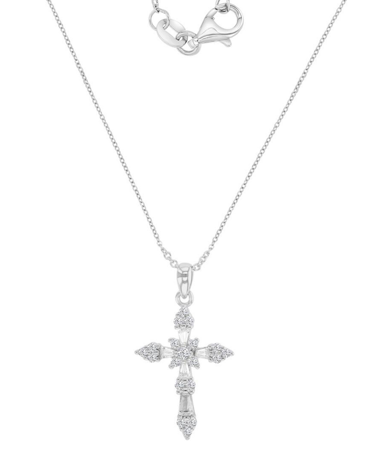 Click here for Macys Mixed Shape Cross Necklace - Silver prices