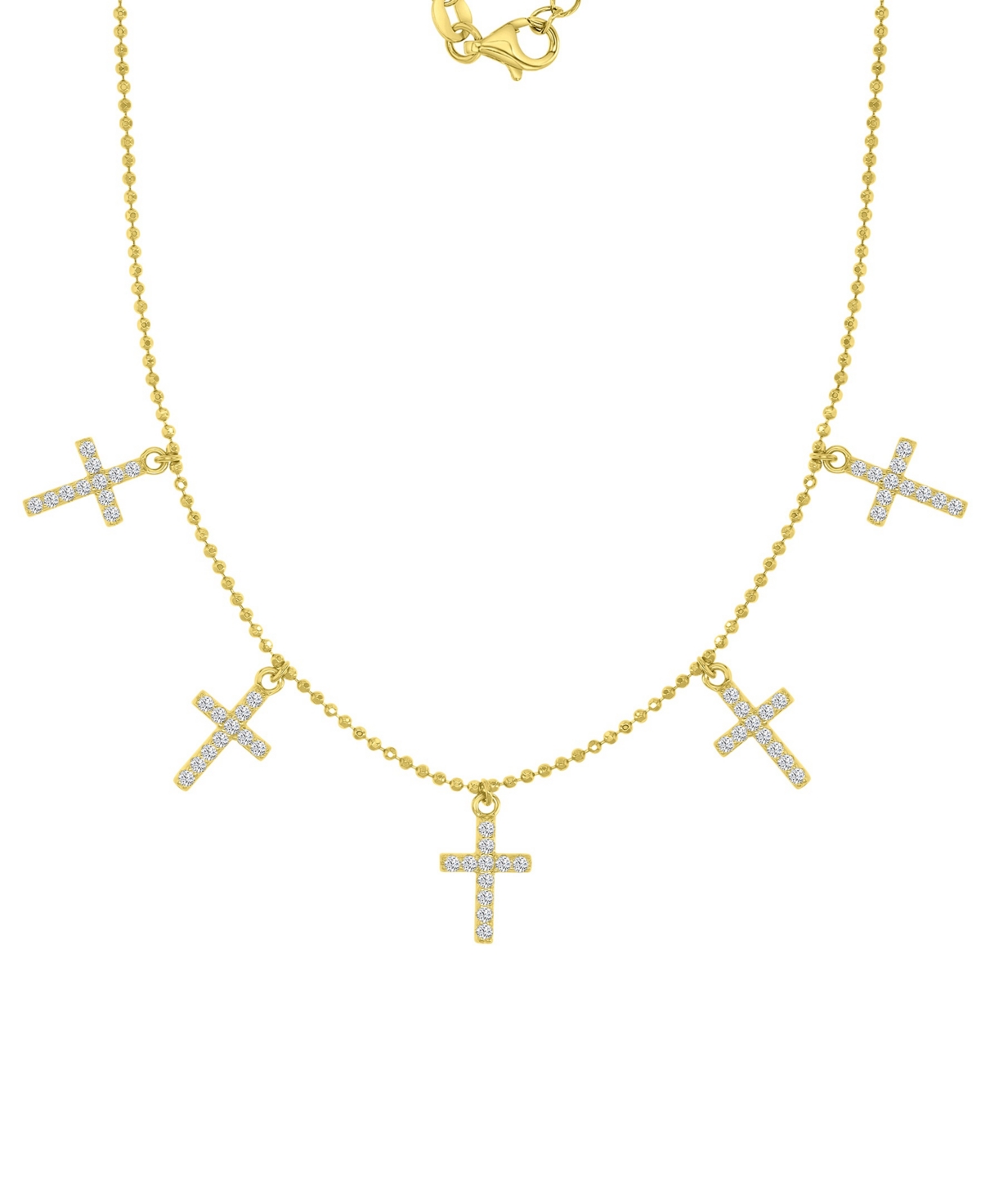 Click here for Macys 14k Gold-Plated Mini Cross Station Necklace... prices