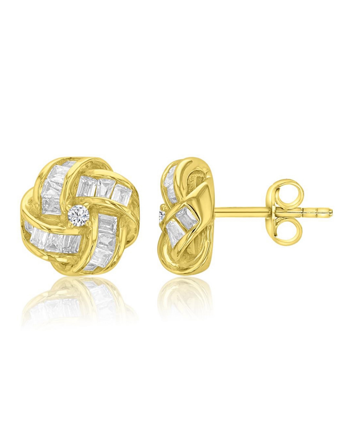 Click here for Macys 14k Gold-Plated Facet Knot Stud Earrings - G... prices