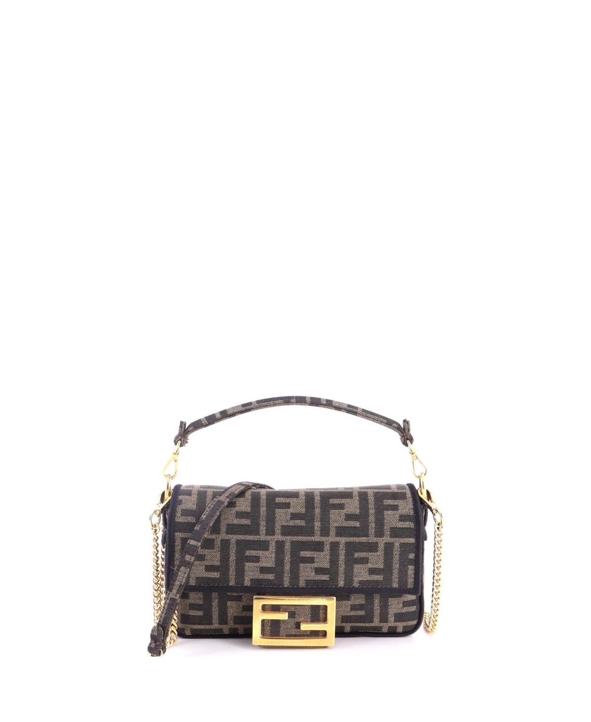 Click here for Pre-Owned Fendi Mini Baguette Nm Bag Zucca Canvas... prices