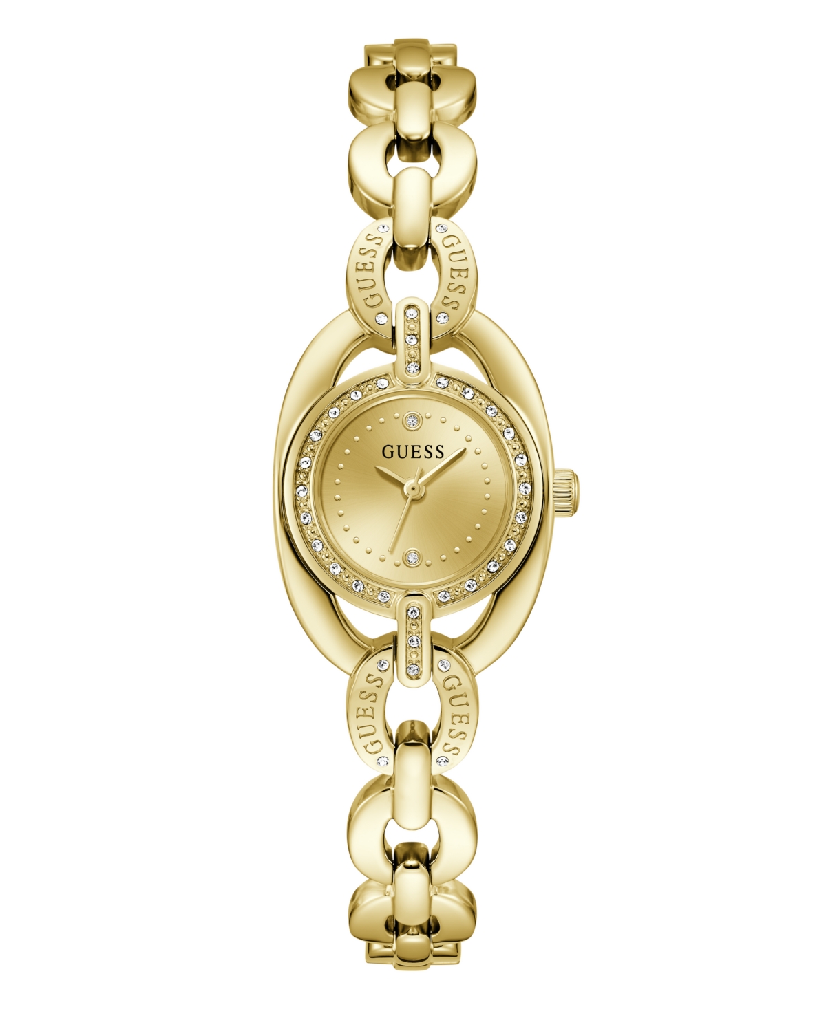 Click here for Guess Womens Quartz Gold-Tone Stainless Steel Watc... prices
