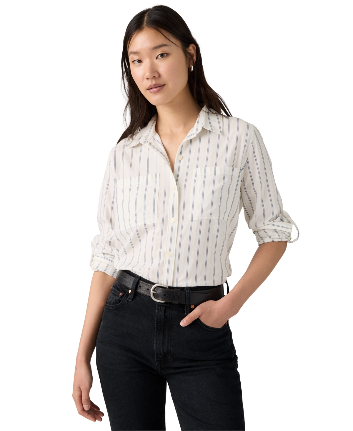 Click here for Levis Womens Utility Long-Sleeve Denim Shirt - Tex... prices