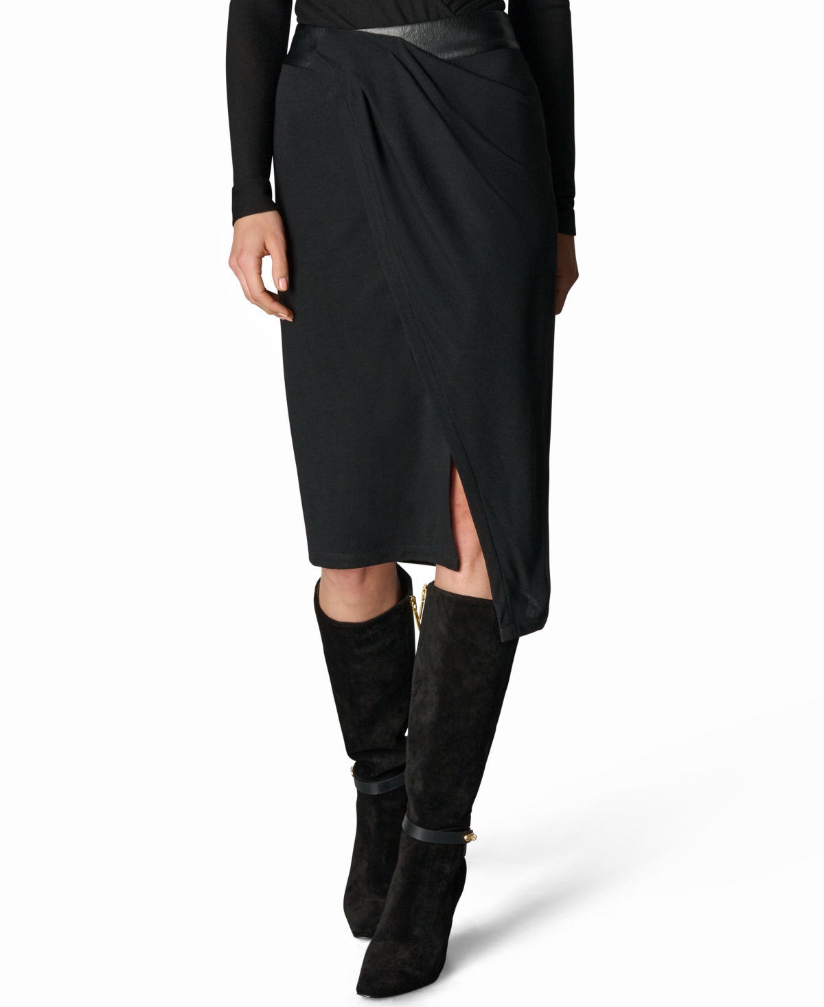 Click here for Donna Karan New York Womens Mixed-Media Wrap Midi... prices