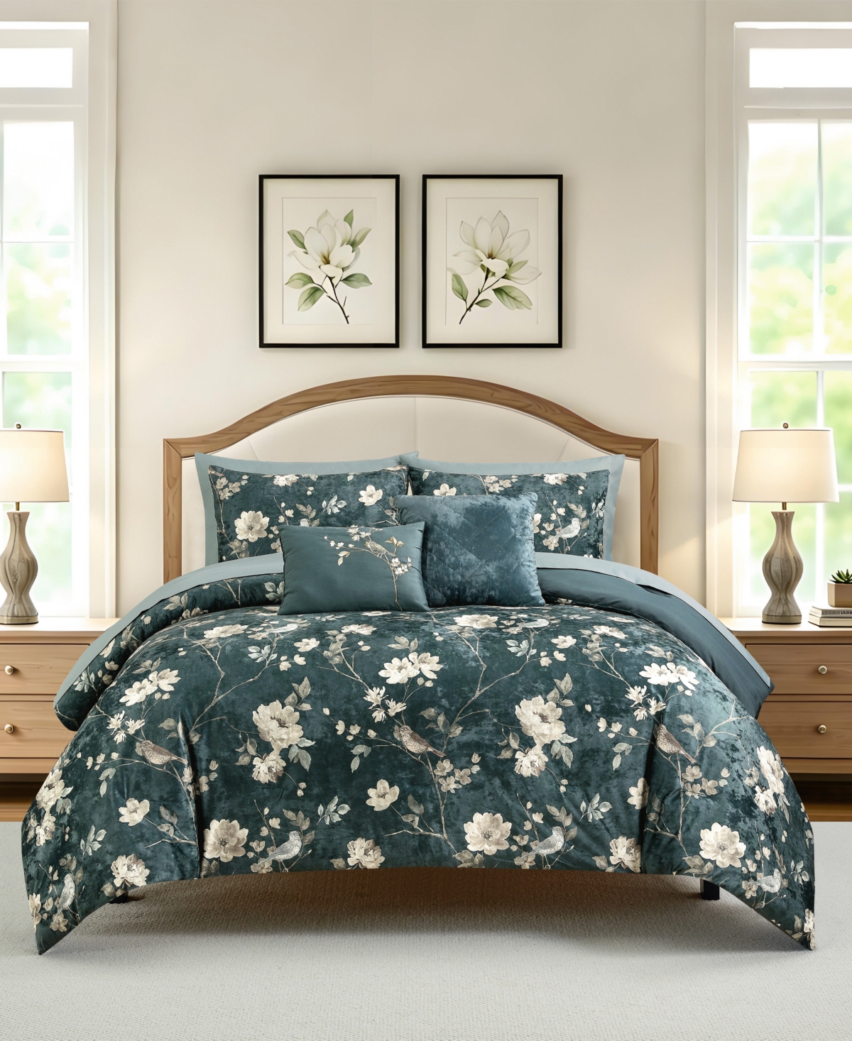 Click here for Macys Midnight Floral All-Season 9-Piece Comforter... prices