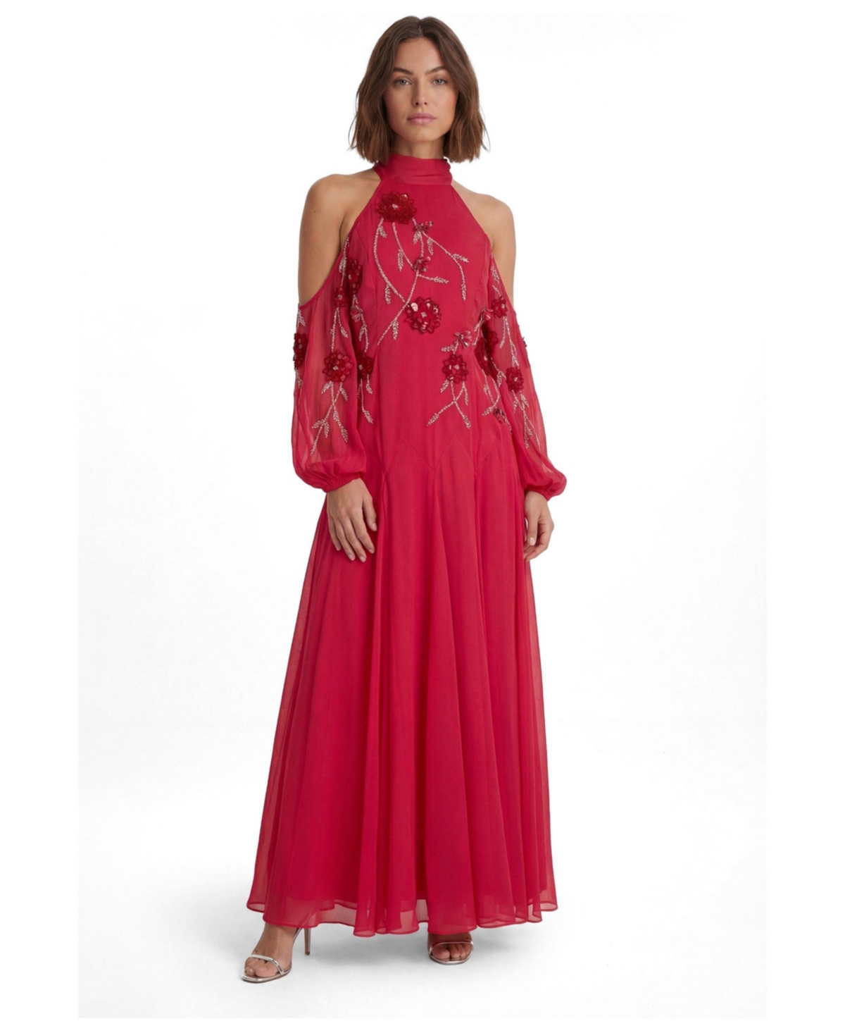 Click here for Karen Millen Womens 3D Floral Maxi Dress - Hot pin... prices