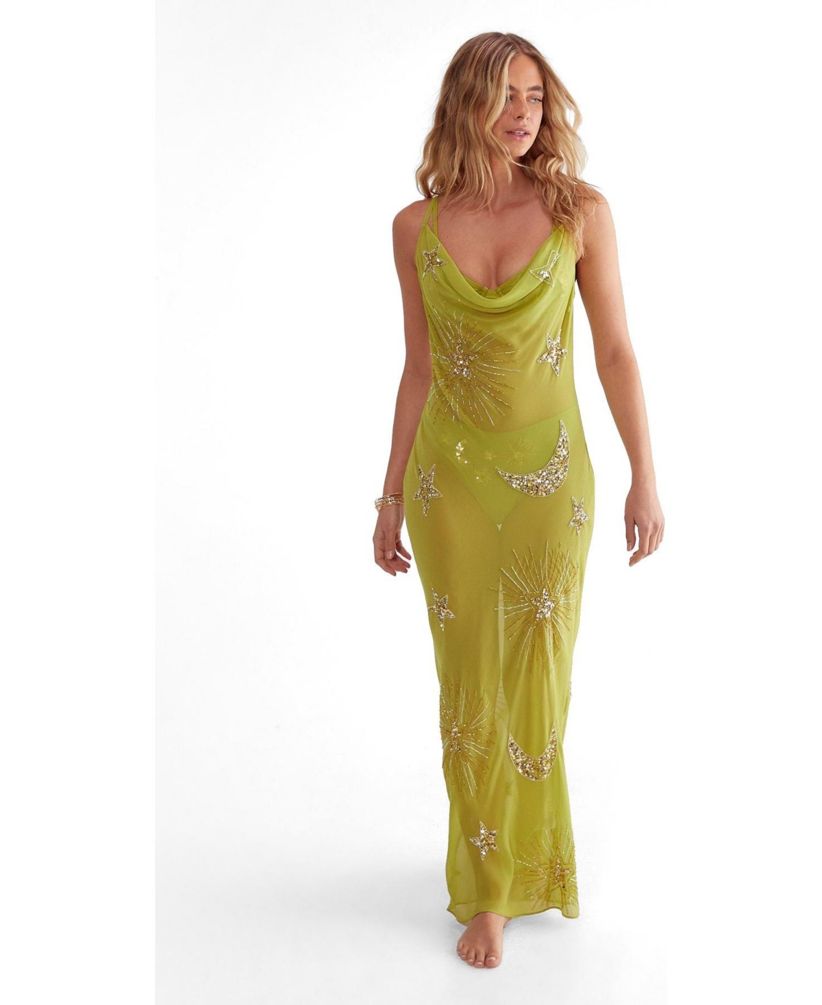Click here for Nasty Gal Womens Celestial Cowl Neck Embellished-S... prices