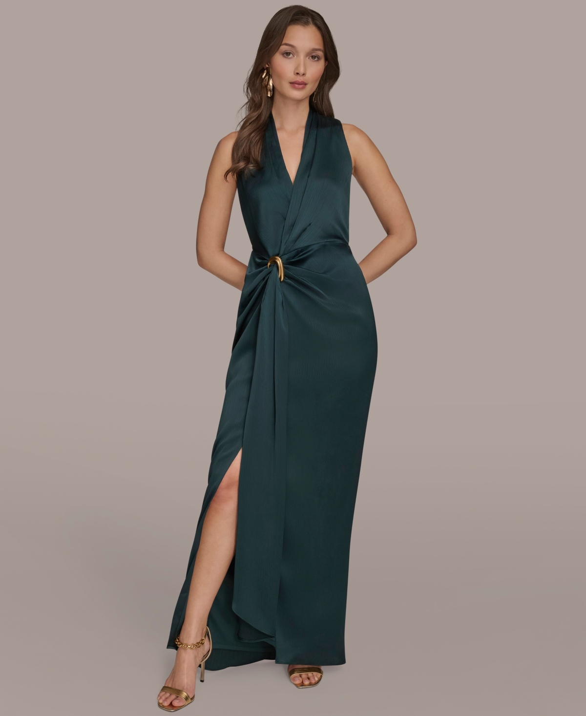 Click here for Donna Karan New York Petite Surplice Neck Wrap Max... prices