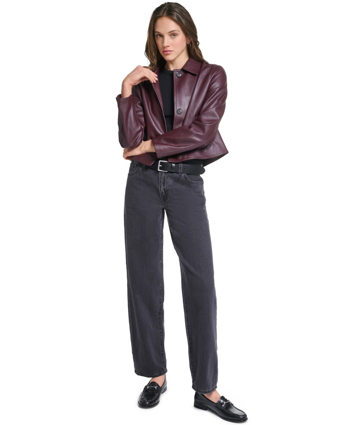 Click here for Levis Womens Laydown Collar Cropped Snap Jacket -... prices