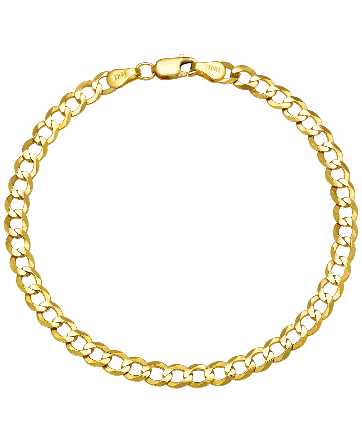 Click here for Italian Gold Solid Curb Chain 8 Bracelet in 10k Ye... prices