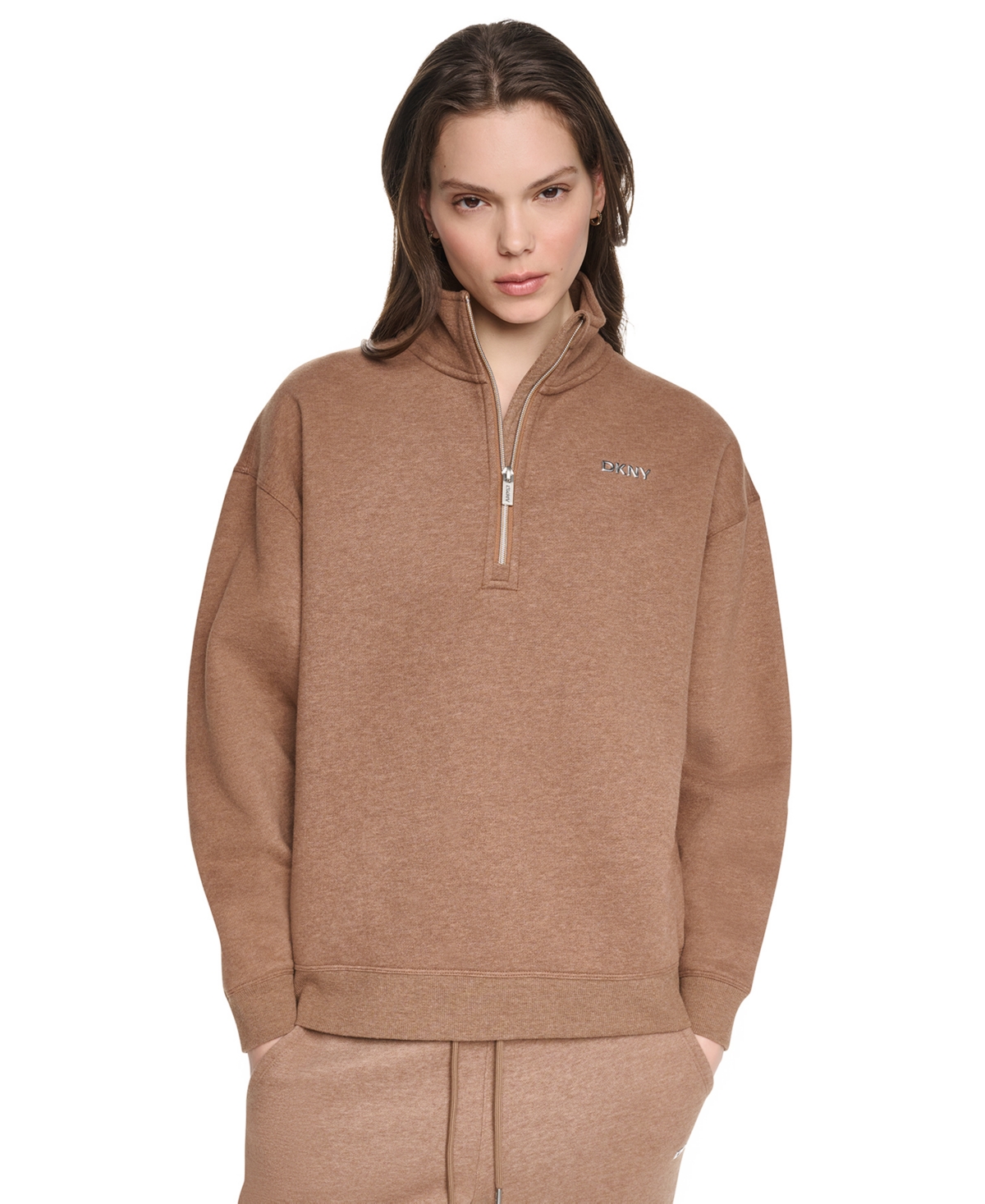 Click here for Dkny Sport Womens Metallic Bubble Logo Zipper Swea... prices