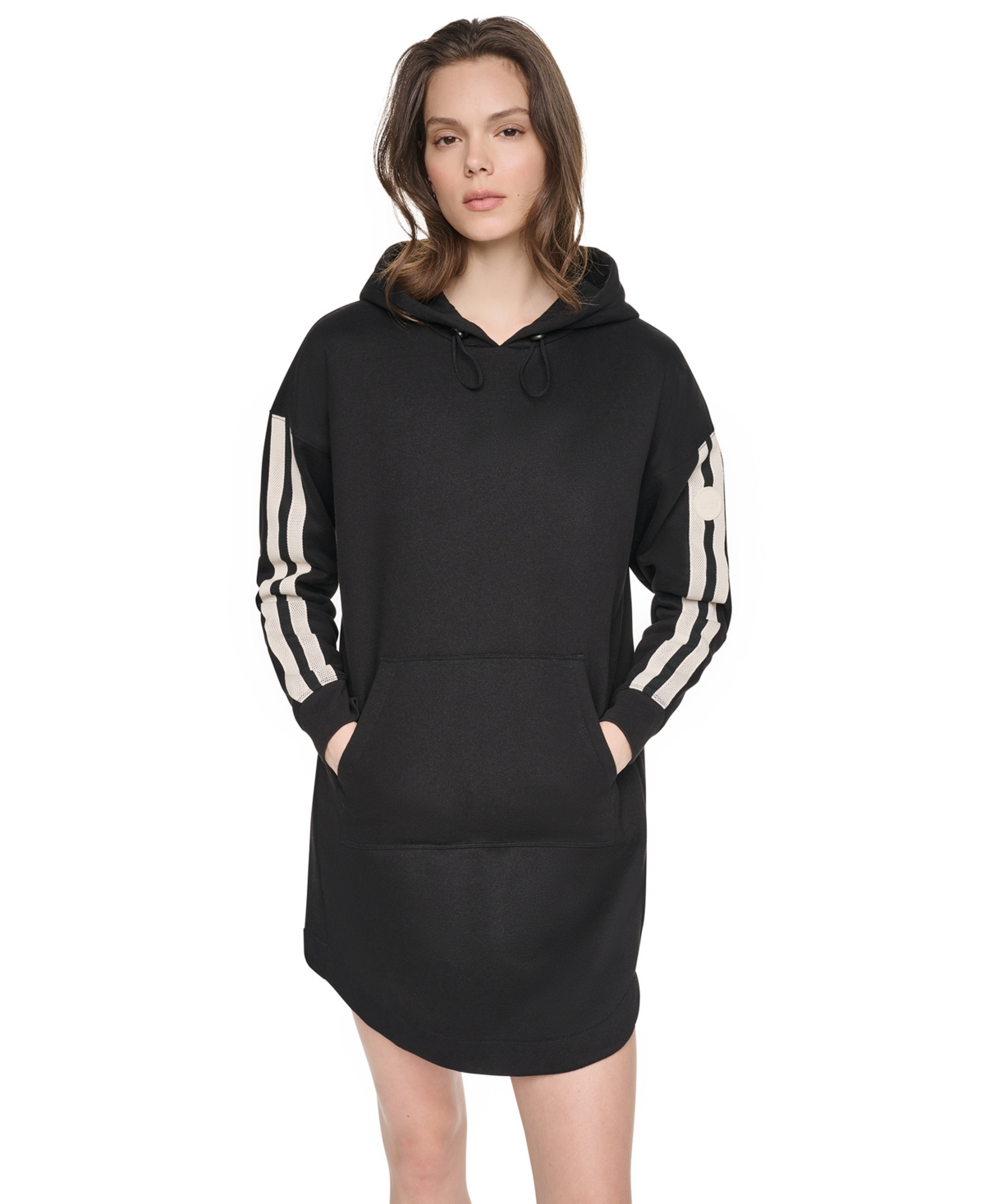 Click here for Dkny Sport Womens Textured Tape Logo Shirt Tail He... prices
